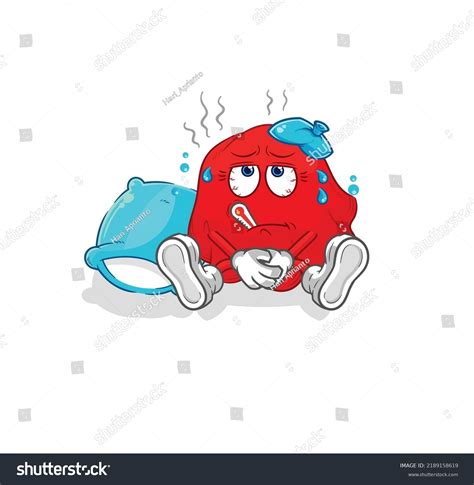 Red Cloth Sick Vector Cartoon Character Stock Vector Royalty Free