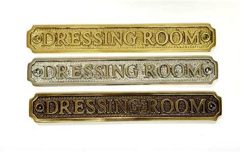Dressing Room Door Sign Brass With A Choice Of Finishes Choose