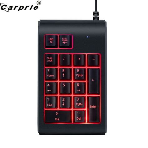 Caprpie 3 Lighting Colors Backlit Usb Wired Mini Number Keyboard