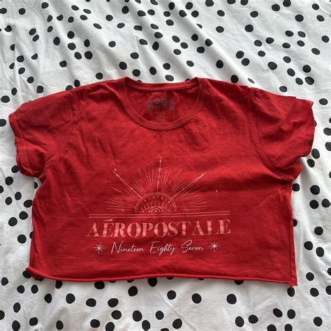 Aeropostale Red Crop Top Size Medium Very Good Depop