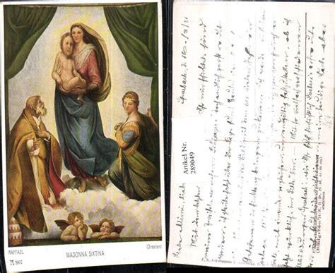 289049künstler Ak Raffael Madonna Sixtina Religion Pub F A Ackermann