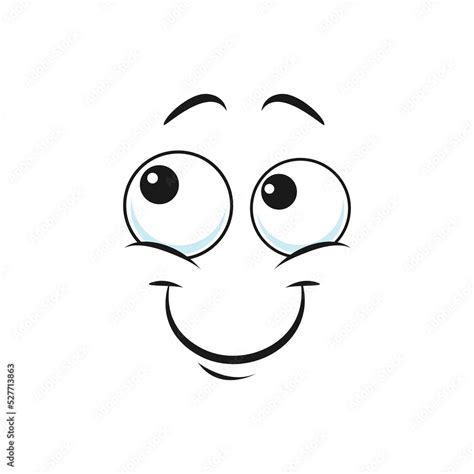 Cartoon Smiling Face Vector Funny Emoji With Friendly Scenery Smile And