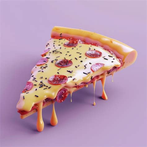 Premium Photo 3d Icon Of A Stuffed Crust Pizza Slice On Pastel Violet Background A Decadent