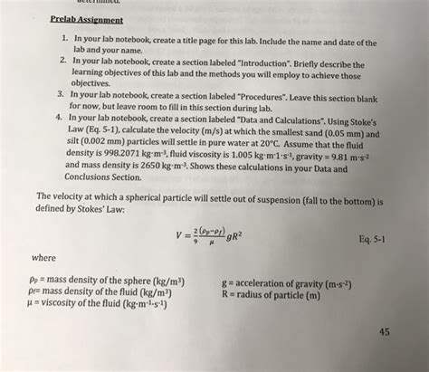 Prelab Assignment 1 In Your Lab Notebook Create A