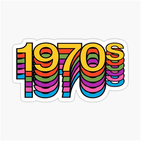 1970s Retro Aesthetic Modern Favorite Decade Typography Sticker For