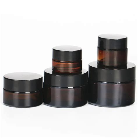 Cosmetic Cream Jars 5g 10g 15g 20g 30g 50g 100g 1oz 2oz Amber Glass Jar