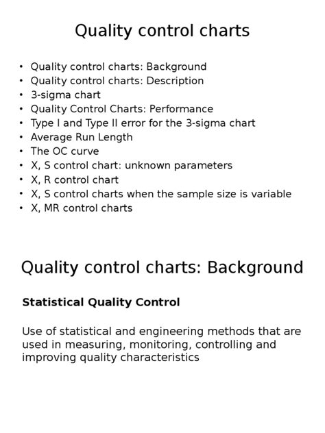 Quality Control Charts Pdf Causality Statistics