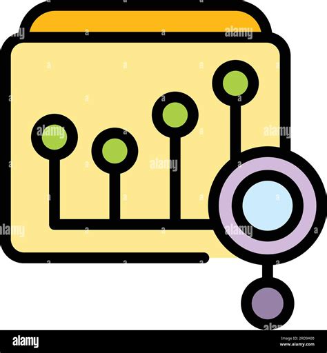 Explore Diagram Icon Outline Vector Data Research Search Index Color