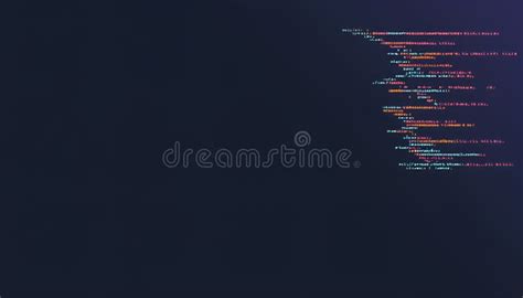 Source Code Written In Programming Language On Dark Blue Background