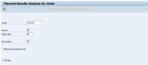 KKA1P SAP Tcode Order Results Analysis And WIP Calc