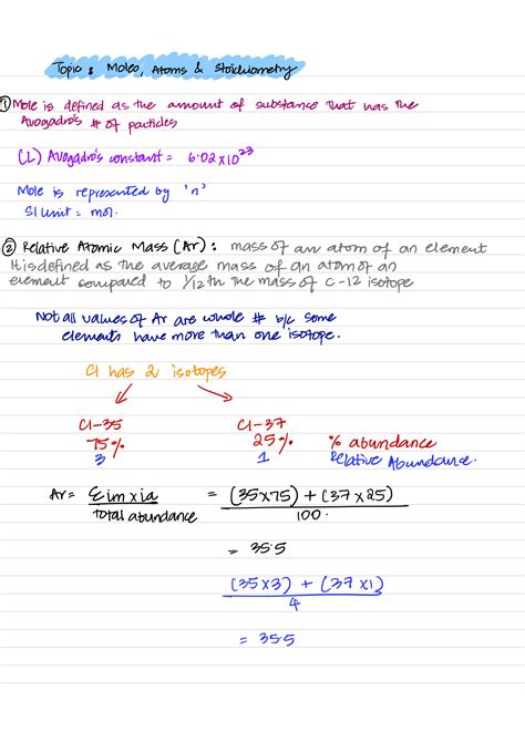 SOLUTION Moles Atoms And Stoichiometry O Level Chemistry Studypool