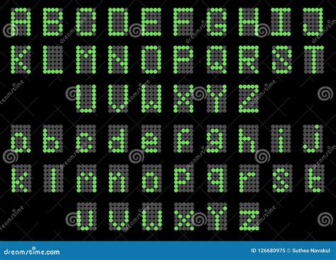 Green Led Digital English Uppercase Lowercase Font Display Led Stock