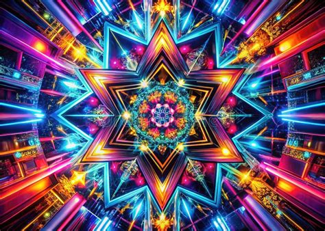 Dynamic Abstract Geometric Design A Vibrant Digital Artwork For Modern Spaces Stock Illustration