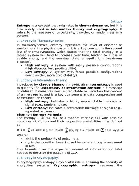 Understanding Entropy In Science And Security Pdf Key Cryptography
