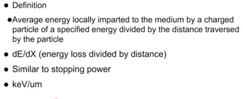 Rad Bio LET RBE Flashcards Quizlet