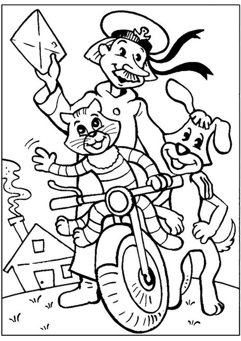 Раскраски Раскраска Раскраска зима в Простоквашино распечатать Хорошие раскраски Раскраска