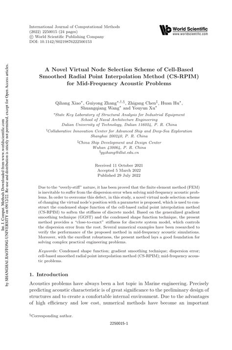 PDF A Novel Virtual Node Selection Scheme Of Cell Based Smoothed Radial Point Interpolation