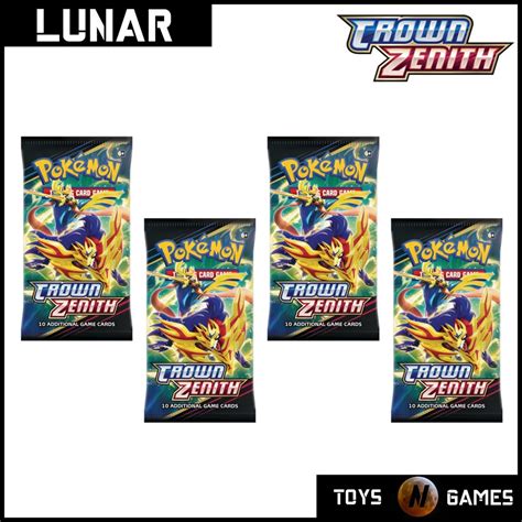 Pokemon Tcg Ss125 Crown Zenith Booster Pack Bundle Of 4 Packs
