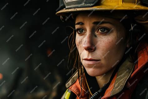 Premium Photo Female Firefighter Photo Portraying Resilience And