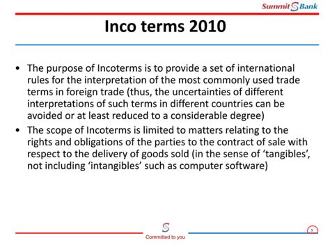 Inco Terms Unit 2 Ppt