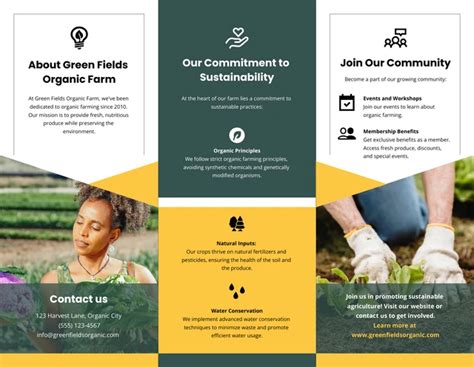 Organic Farming Practices Pamphlet Brochure Template Venngage