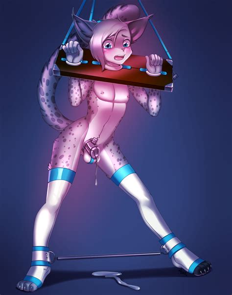 Rule 34 Anthro Arh Blush Bondage Bound Chastity Chastity Cage Claws Feline Girly Looking At