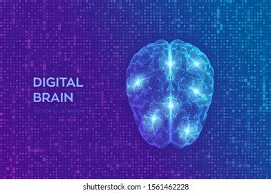 Brain Digital Brain Binary Code D Stock Vector Royalty Free Shutterstock