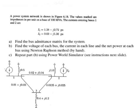 Solved A Power System Network Is Shown In Figure 618 The