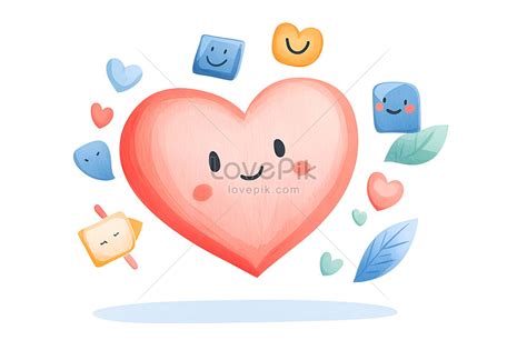 귀여운 만화 마음 일러스트 무료 다운로드 Lovepik