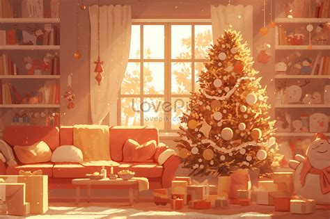 아름답게 장식된 크리스마스 트리 일러스트 무료 다운로드 Lovepik