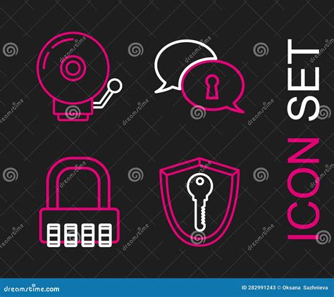 Set Line Shield With Key Safe Combination Lock Protection Of Personal Data And Ringing Alarm