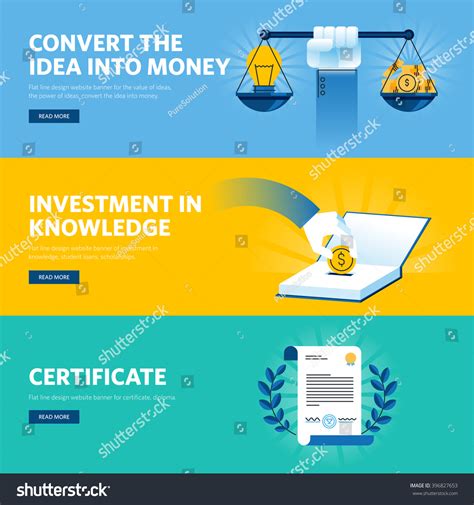 Set Flat Line Design Web Banners Stock Vector Royalty Free 396827653 Shutterstock