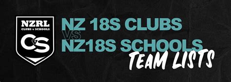 Nzrl Schools V Clubs Teams Announced 18s New Zealand Rugby League
