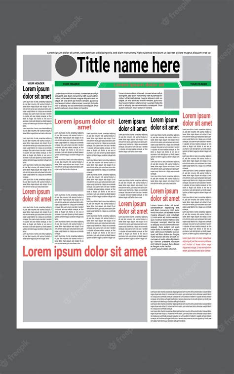 Modelo De Jornal Diário Antigo Vetor Vetor Premium