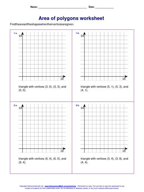 Area Polygons Worksheet Pdf