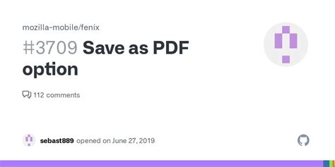 Fixed In Android Nightly Save As Pdf Option · Issue 3709 · Mozilla