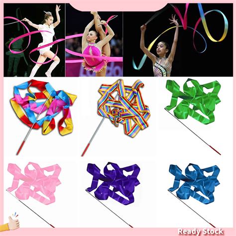 Em Estoque Fita De Ginástica Rítmica m Colorida Para Dança Ginástica Streamer