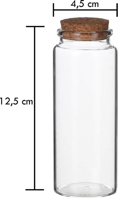 6x Glazen Potje Met Kurk Kruiden Voorraad Potjes Glazen Potjes Met
