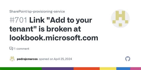Link Add To Your Tenant · Issue