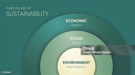 Three Pillars Of Sustainable Development Framework Diagram Chart Infographic Banner With Icon