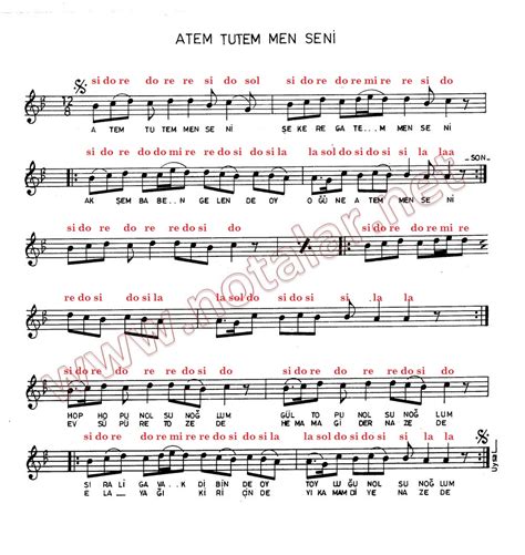 Atem Tutem Ben Seni Do Re Mi Notaları Notalar Net Kolay Nota