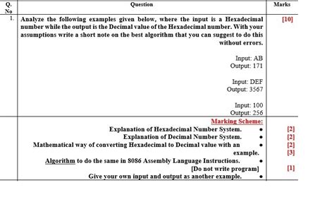 Solved Question Marks No 1 10 Analyze The Following Chegg Com