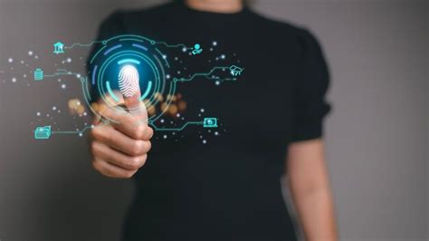 Premium Photo Futuristic Digital Processing Of Biometric Identification Fingerprint Scanner