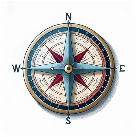 A Compass With The Word South On It Premium Ai Generated Vector