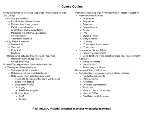 Plastic Material Selection Training Live In Person