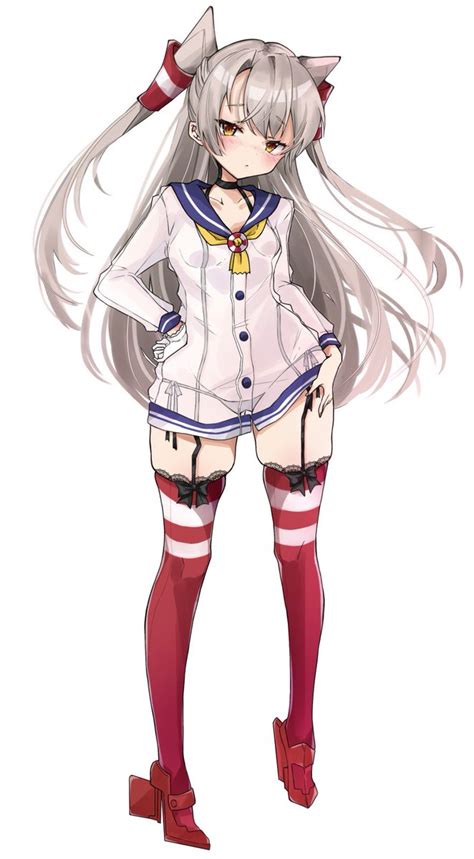 天津風艦これ 「白セーラーandガーター天津風 」茅ヶ崎ゆかり ᓚᘏᗢ 🐾のイラスト