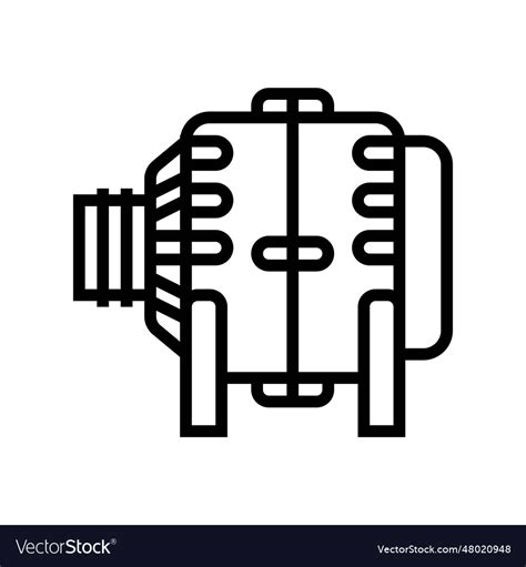 Ac Generator Electrical Engineer Line Icon Vector Image