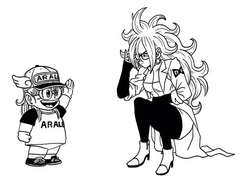 Android 21 And Norimaki Arale Dragon Ball And 2 More Drawn By Lee