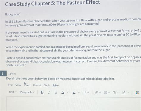 Solved Case Study Chapter 5 The Pasteur Effectbackgroundin
