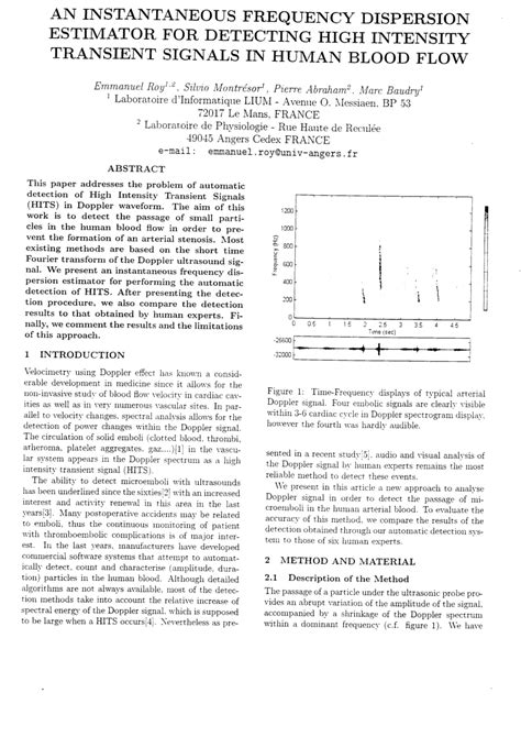 Pdf An Instantaneous Frequency Dispersion Estimator For Detecting